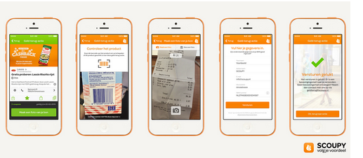 SCOUPY zet vol in op Cashback via mobiel